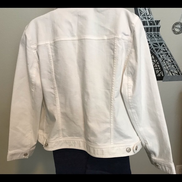 Talbots | Jackets & Coats | Talbots White Classic Jean Jacket Size Xlp ...